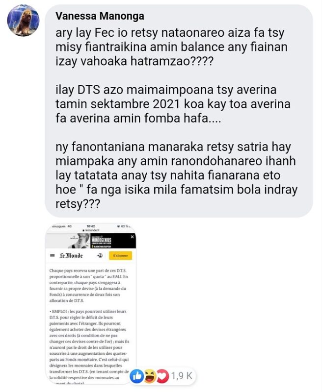 Vive polémique entre Rinah Rakotomanga et une internaute de la diaspora ...